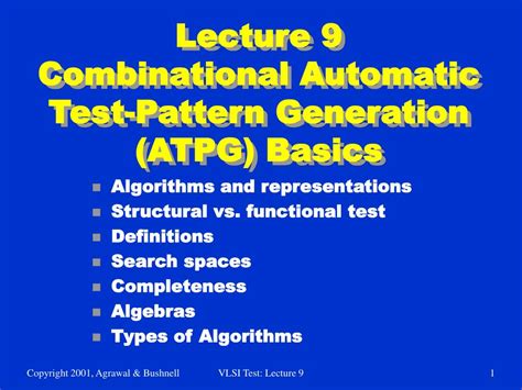 Ppt Lecture 9 Combinational Automatic Test Pattern Generation Atpg