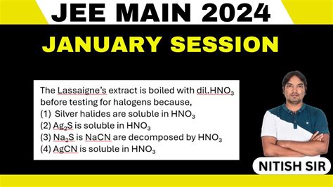 The Lassaignes Extract Is Boiled With Conc Hno₃ Before Testing For Halogens Beacuse Youtube