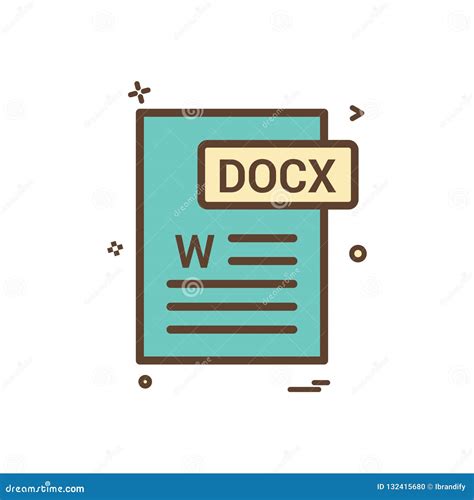 Docx File Format Icon Vector Design Stock Vector Illustration Of Folder Computer 132415680