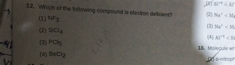 Which Of The Following Compound Is Electron Deficient 1 Mathrm{si} {