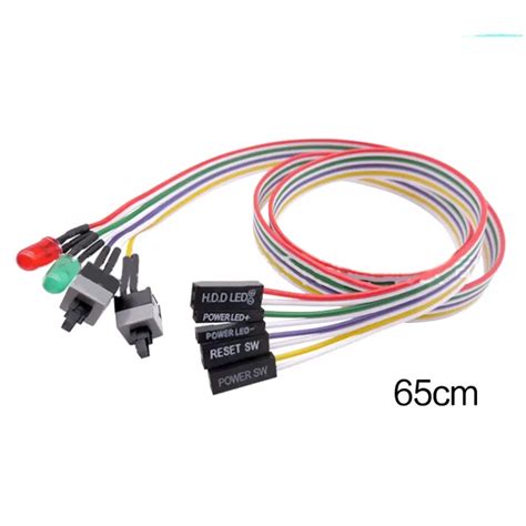 65cm Computer Motherboard Power Cable Original On Off Reset With LED Light PC Power Reset Switch