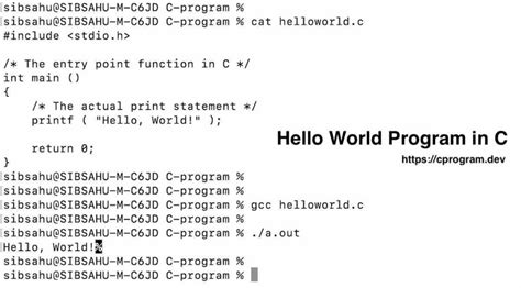 Hello World Program In C C Program