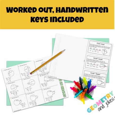 Segments In Circles Theorems Guided Notes For Geometry Chord Secant Tangent
