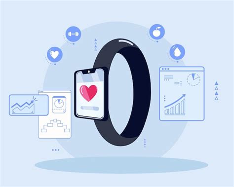 Smartwatch Tracking Health Data And Fitness Activity Premium Vector