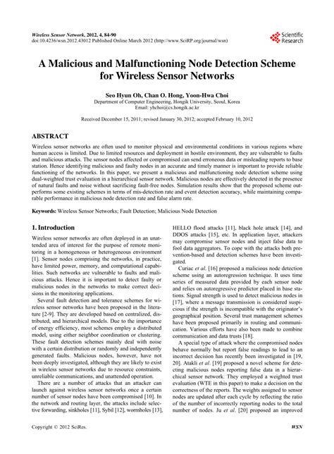 pdf a malicious and malfunctioning node detection scheme for wireless