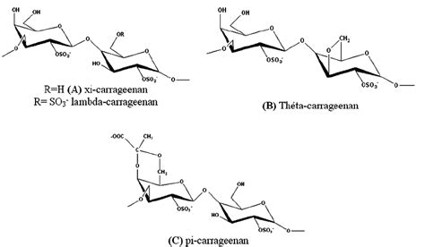 Schematic Representation Of Lambda Carrageenans A Xi Carrageenan
