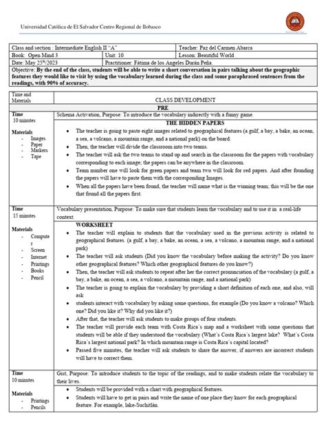 Planning Format Pdp Pdf Question Vocabulary