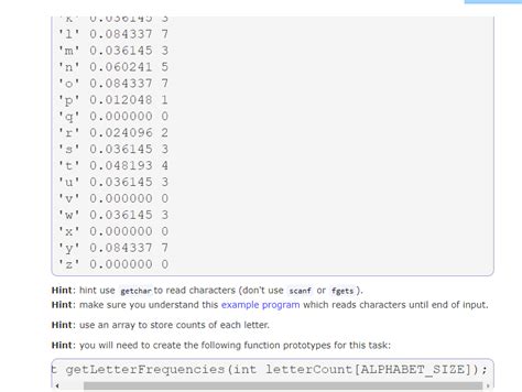 Solved Frequency Analysis Write A C Program Frequency