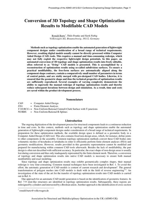 Pdf Conversion Of 3d Topology And Shape Optimization Results To Modifiable Cad Models