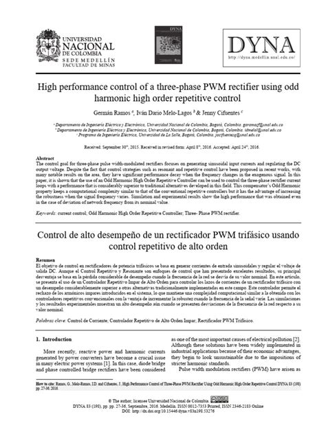 high performance control of a three phase pwm rect pdf rectifier