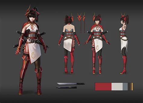 【角色设计】原画 三视图 花瓣网