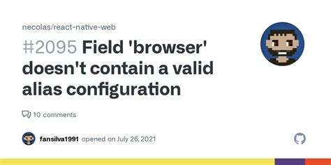 Field Browser Doesnt Contain A Valid Alias Configuration · Issue