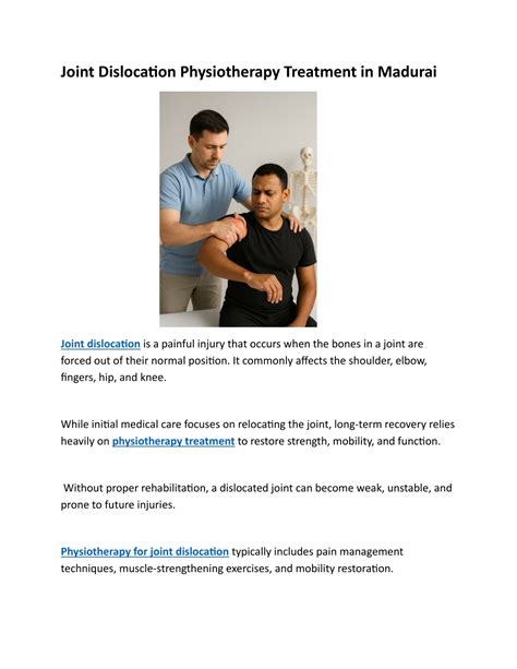 Ppt Joint Dislocation Physiotherapy Treatment In Madurai Powerpoint