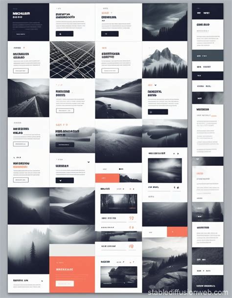 Modular Grid Web Design Stable Diffusion Online