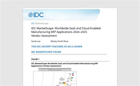 Ifs Named A Leader In 2024 Idc Cloud Erp Vendor Assessment