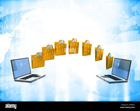 Two Laptops Transferred Documents Data File Folders With Paper Files