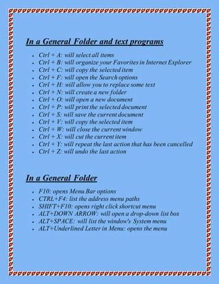 Shortcut Keys Of Windows Operating System And Windows PDF Free Download