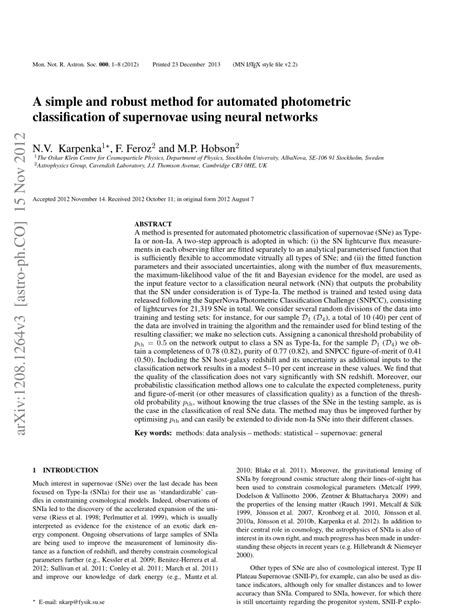 Pdf A Simple And Robust Method For Automated Photometric Classification Of Supernovae Using
