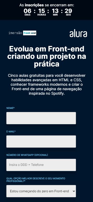 Imersão Front End Alura Evolua Em Front End Criando Um Projeto Na Prática Com Certificado De