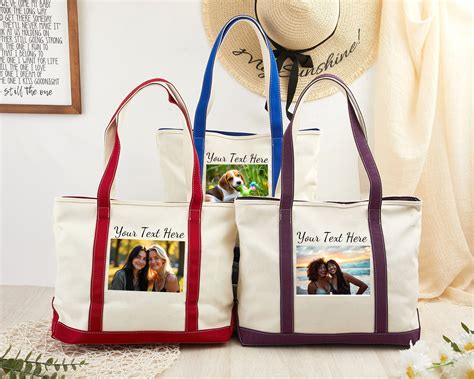 Custom Canvas Tote Bag Personalized Logo Print Shoulder Bag Etsy