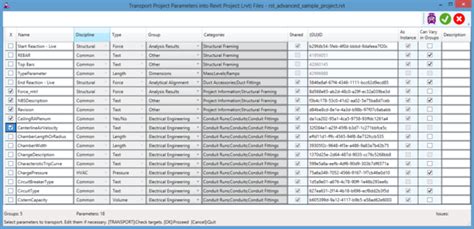 Revit Parameter Organizer Transport Project Parameters To Files Transport To RTEs