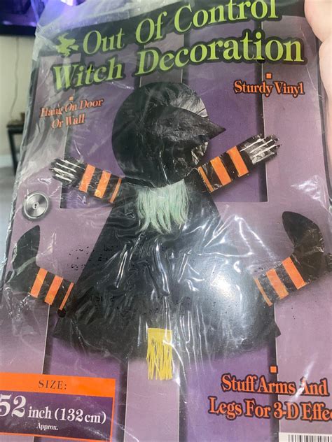 HALLOWEEN Inch Out Of Control Witch Door Or Wall Hanging Decoration Tony Etsy