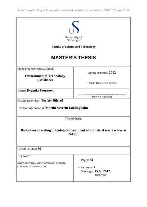 Pdf Reduction Of Scaling In Biological Treatment Of Industrial Dokumentips