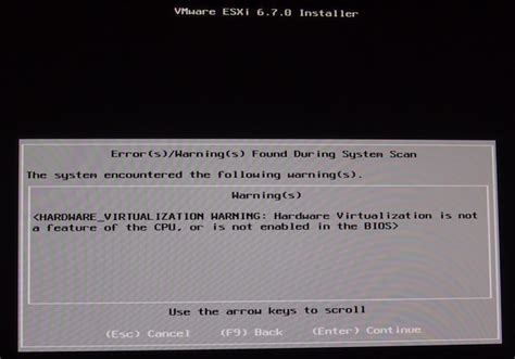 Esxi67インストール「hardwarevirtualization Warning」警告の解決方法 そういうのがいいブログ