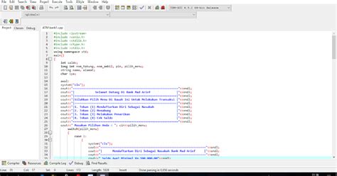 Contoh Program C Atm Bank ~ Tutorial Belajar Coding