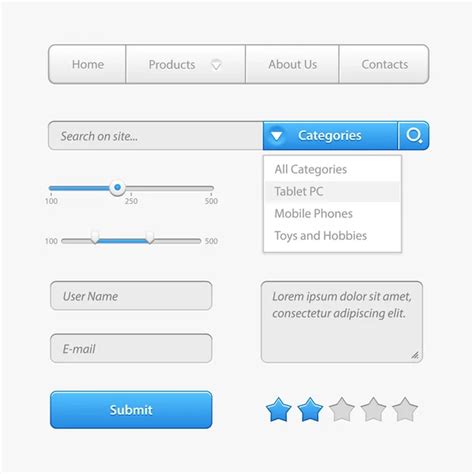 Ui Buttons Free Stock Vectors