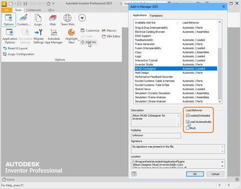 Preparing Autodesk Inventor For Codesign Altium Mcad Codesigner Technical Documentation