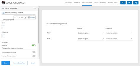 Matrix Dropdown