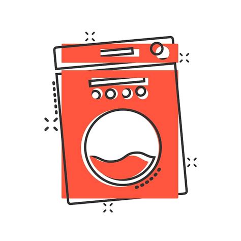 Waschmaschinen Symbol Im Comic Stil Waschmaschine Cartoon