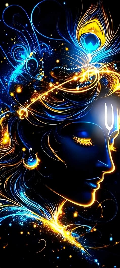 Lord Krishna Wallpaper 4k Black Background Hindu God 5k