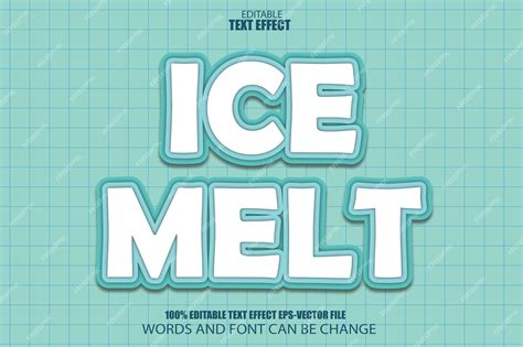 Premium Vector Ice Melt Editable Text Effect 3d Cartoon Style