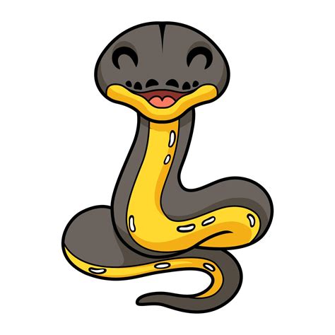 Cute Platinum Titanium Reticulated Python Cartoon 22784485 Vector Art
