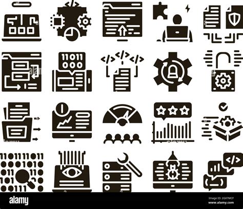 Software Testing And Analysis Icons Set Vector Stock Vector Image And Art