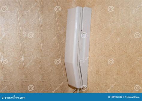 White Intercom Closeup Intercom Handset Near The Front Door Stock Photo Image Of Home