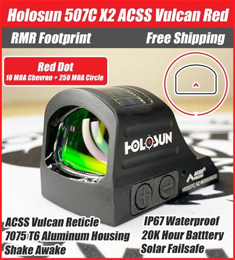 Holosun C Series Optics Red And Green Dot Sights 2 Moa Mrs Acss Vu