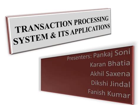 PPT Transaction Processing Systems Applications PowerPoint Presentation ID