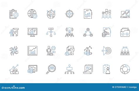 Project Management Line Icons Collection Planning Scheduling Execution Leadership