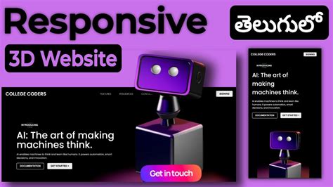 Make Your 3d Website Fully Responsive 3d Website In Telugu Part 2