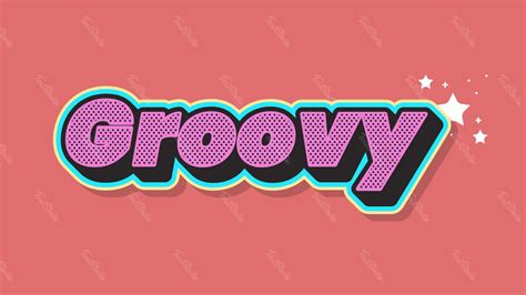 Groovy 3D Text Effect | Vector File Illustrator PREMIUM