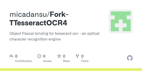 Github Micadansufork Ttesseractocr4 Object Pascal Binding For Tesseract Ocr An Optical