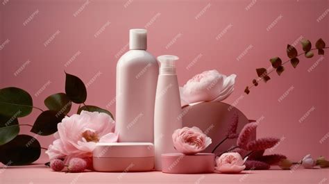 Productos Cosméticos Rosas Ilustración Ai Generativexa Foto Premium
