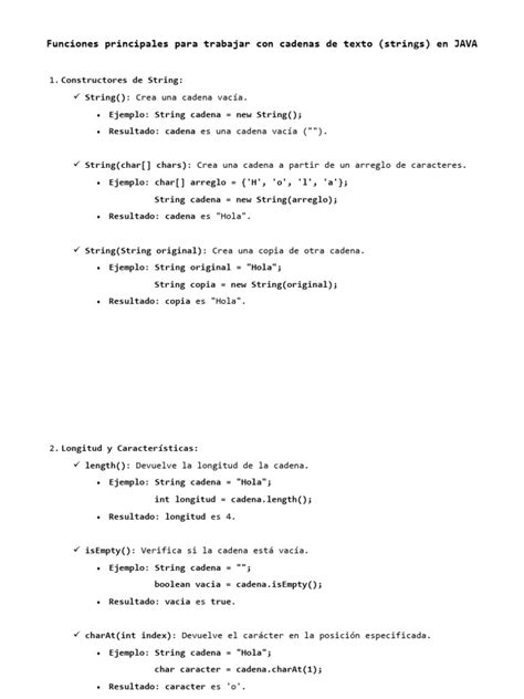 Funciones Strings Pdf Cadena Informática Notación