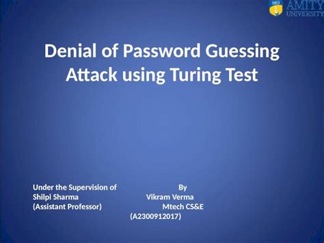 Pptx Denial Of Password Guessing Attack Using Turing Test Dokumentips