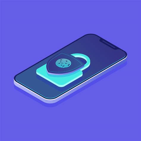 Fingerprint Scanner Technology Fingerprint Protection Futuristic Isometric Vector Illustration