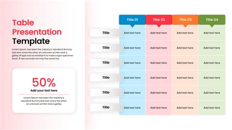 Colorful Comparison Presentation Table Template Slidebazaar