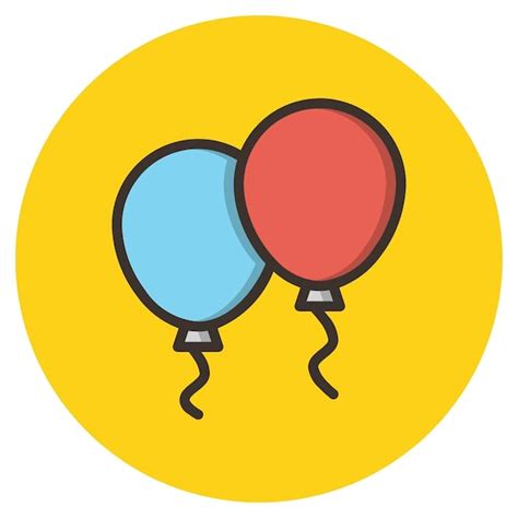 Premium Vector Two Balloons With A String Attached To Them In A Yellow Circle
